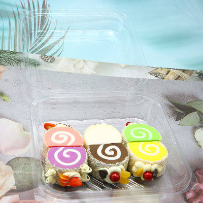 Square Disposable Plastic PET Food storage cake Container
