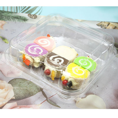 Square Disposable Plastic PET Food storage cake Container
