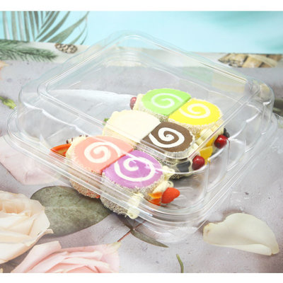 Square Disposable Plastic PET Food storage cake Container