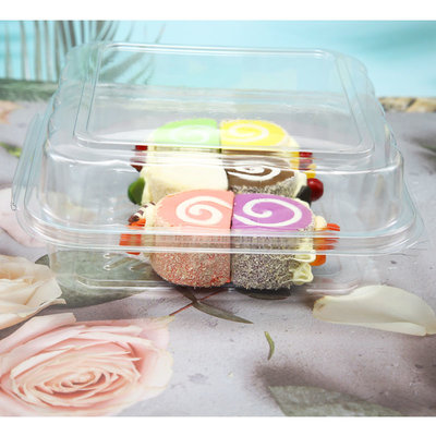 Square Disposable Plastic PET Food storage cake Container