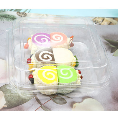 Square Disposable Plastic PET Food storage cake Container