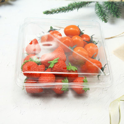 plastic clear 2 compartments fruit salad container box