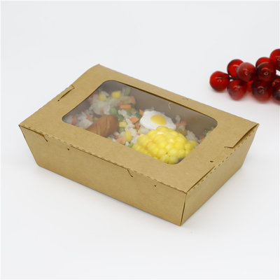 Bio-degradable Disposable Paper takeaway fast food container 1600ml