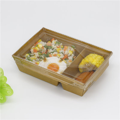 Bio-degradable Disposable Paper takeaway fast food container 1600ml