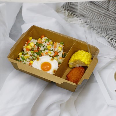 Bio-degradable Disposable Paper takeaway fast food container 1600ml
