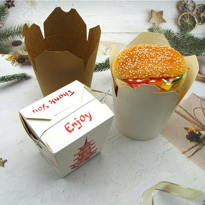 Bio-degradable Disposable Paper Noodle packaging box