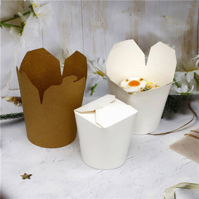 Disposable kraft Paper Noodle packaging container 32OZ