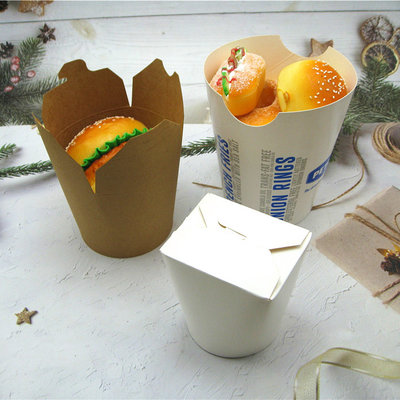 Disposable kraft Paper Noodle packaging container 32OZ