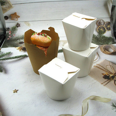 Disposable kraft Paper Noodle packaging container 32OZ