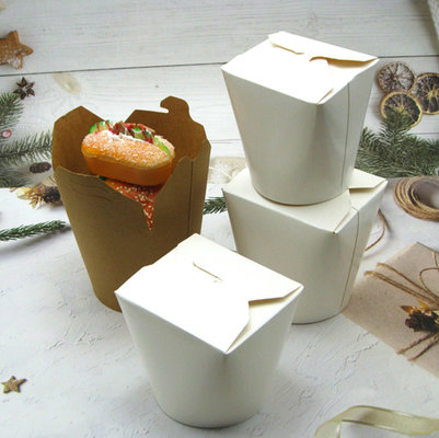 Disposable kraft Paper Noodle packaging container 32OZ