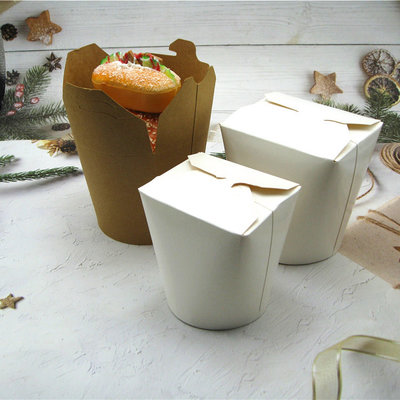 Disposable kraft Paper fast food container Noodle packaging container 32OZ