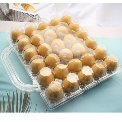 disposable plastic clear 30 holes chicken egg tray with handle