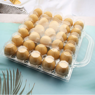 disposable plastic clear 30 holes chicken egg tray with handle