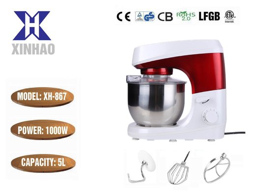 1000W AC Motor Kitchen Stand Mixer With 5 Liters Mixing Bowl VDE / BS Plug