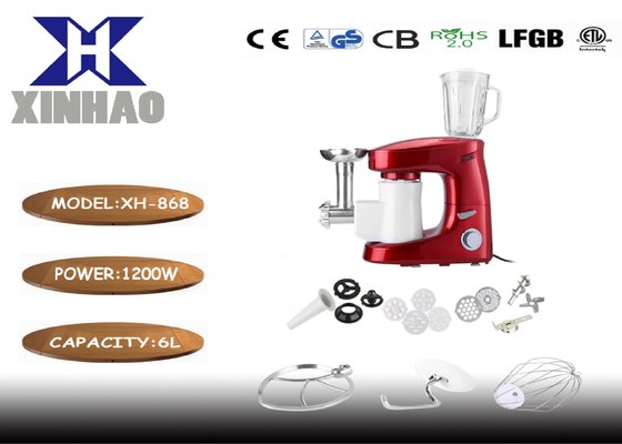 Spray Red VDE / BS Plug Cooks Stand Mixer With 1500 Milliliters Glass Jar