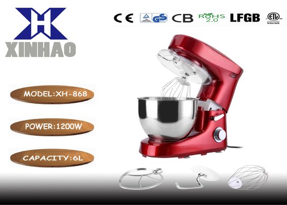 1200 Watt 6L Kitchen Stand Mixer With Dough Hook , Egg Whisk , Mixing Beater