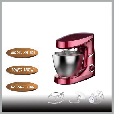 1200 Watt 6 Liters Powerful Kitchen Stand Mixer For Mixing , Dough Making And S / S Egg Whisk