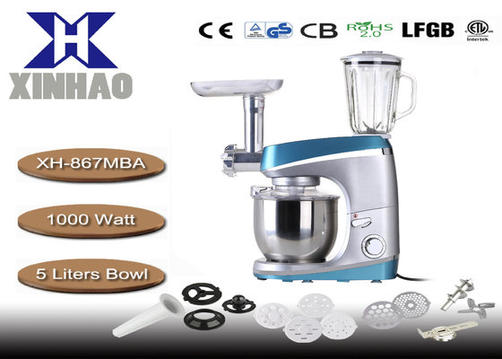 4 Mins Kneading 2KG Dry Flour 3 in 1 Multifunction Stand Mixer with Stylish Plastic Housing