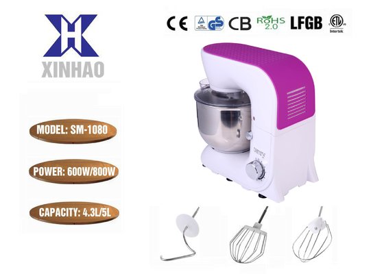 Purple Kitchen Appliance Dough Mixer , Stainless Steel Bowl Food Stand Mixers