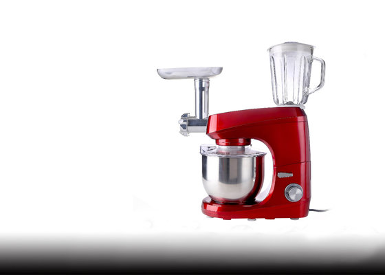 Red Multifunction 1000W Stand Mixer for Home , 1.5 Liters Glass Jar Injection