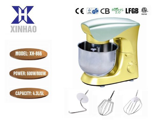 CE GS CB ROHS  Approved  Electric Stand Mixer With 4.3 Liters , Yellow Stand Mixer