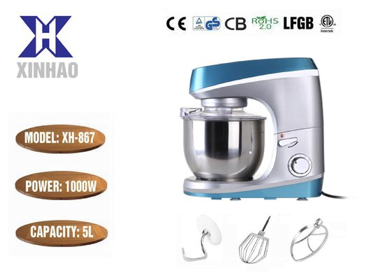 Blue Circle Decorative Silver Body Electric Stand Mixer 1000W Food Mixer