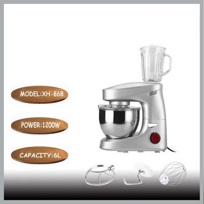 6 Liters Spray Sliver Mixing Bowl Multifunction Stand Mixer with Blender