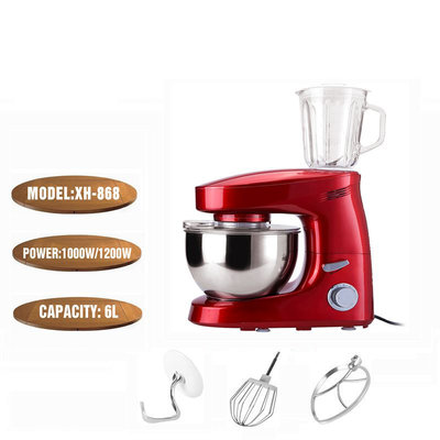 Household Plastic 1200Watt Spray Red Multifunction Stand Mixer With Blender