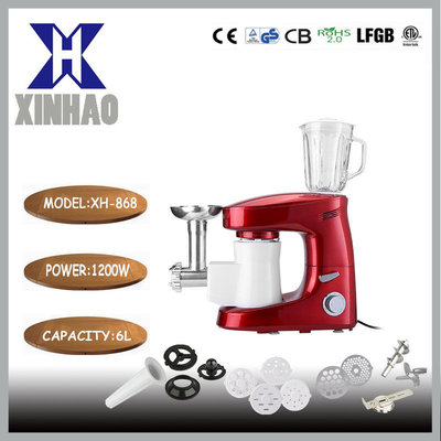 220V 1.5 Liters Jar Red 1200W Stand Mixer With Meat Grinder Minced Pork Barrel