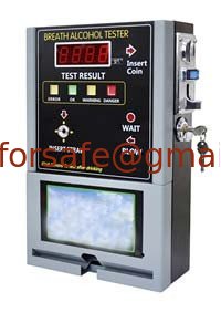 with 7 inch screen advertising Coin operated alcohol breathalyzer with fuel cell sensor