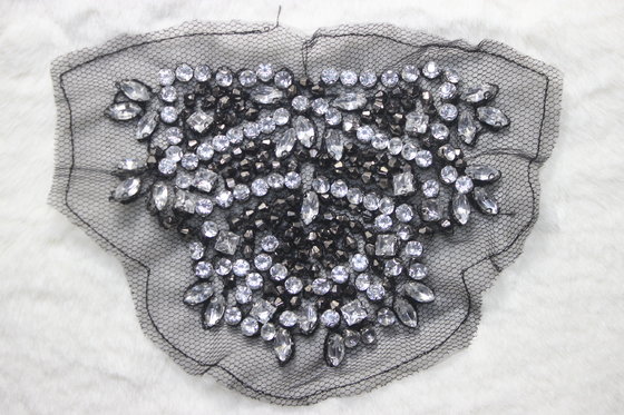 Fashion beaded trim beaded patch embroidery lace with beads