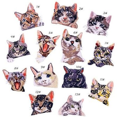 High quality cat patch embroidery patch sew on or iron on patch