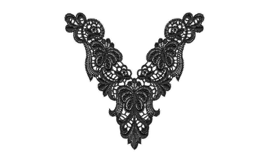 Fashion black color embroidery trimming embroidery lace collar