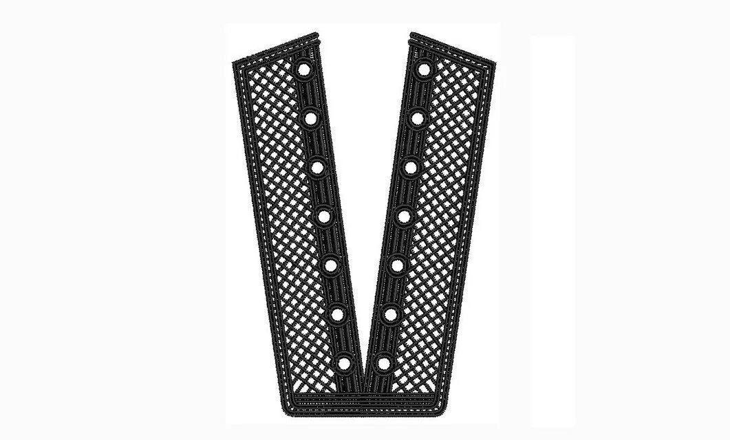 Fashion black color embroidery trimming polyester lace collar