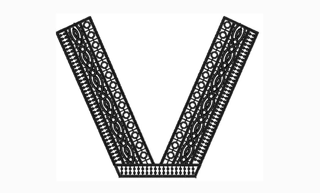 Hot sales embroidery neck trim water soluble trimming for collar part