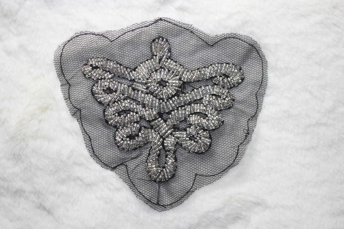Beaded patch fashion patch for dress or shoes beading embellishment