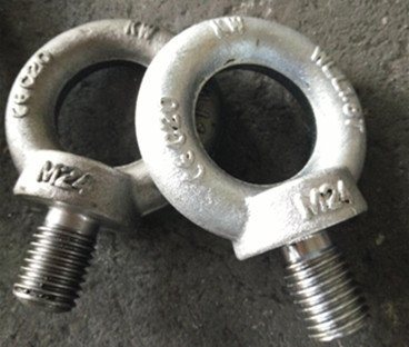Zinc plated Steel Lifting Eye Bolt Germany DIN580 M24 for rigging , electric machine