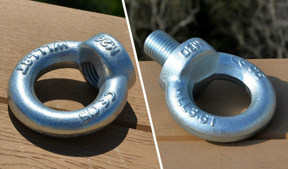 DIN582 M36 Zinc plated Lifting Eye Bolt Nuts , Mortor adjustable eye bolt