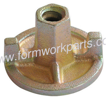 Galvanized casting Formwork Wing Nut with flange plate dia100mm for tie rod Ø15/17mm supplier