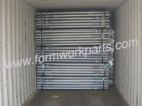 Steel props 2.0m-3.6m for formwork slab construction, prop with open thread supplier