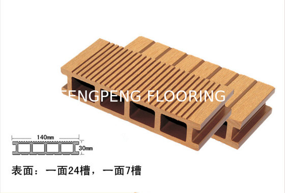 Pe plastic wood flooring outdoor solid hollow wood plastic material WPC eco-friendly building materials 140h30
