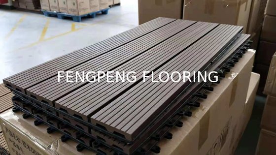 DIY Floor title Outdoor plastic wood flooring  PE composite  DIY flooring, Recyclable wpc DIY flooring