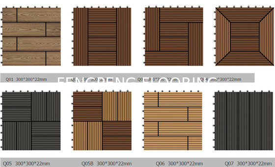 2018 WPC Anti-slip waterproof DIY Interlocking Decking flooring tiles 300*300mm for pool garden puzzle tiles exterior/i
