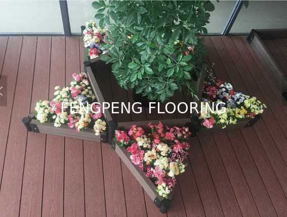 WPC flower box/wpc fence/ wpc decking manufacturer wpc planter customized outdoor decorative WPC flower box
