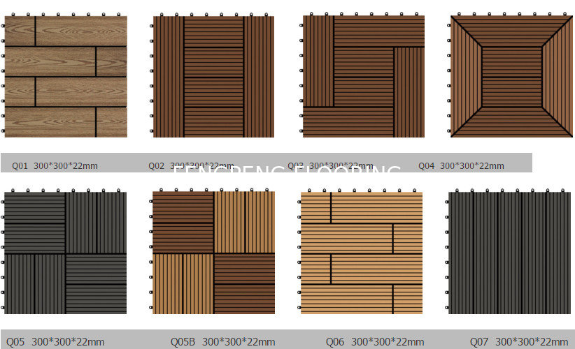 2018 WPC Anti-slip waterproof DIY Interlocking Decking flooring tiles 300*300mm for pool garden puzzle tiles exterior/i