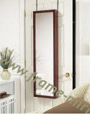 China wooden mirrored jewelry cabinet ,hanging over-the-door cabinet with mirror supplier