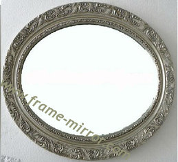 China antique silver oval framed bathroom mirror,wood oval wall mirror supplier