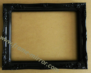 China shining black solid wooden wall mirror frame,office decorative mirror frame supplier