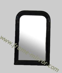 China arch black wooden framed decorative wall mirror,home wall decors supplier