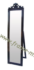 China wood classical framed cheval mirror with crown standing mirror supplier